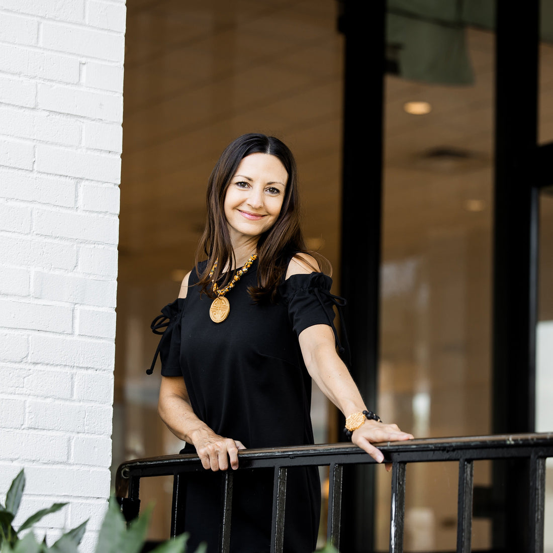 Multi Yellow African Glass with Deborah Cross – Hidden Truth Jewelry