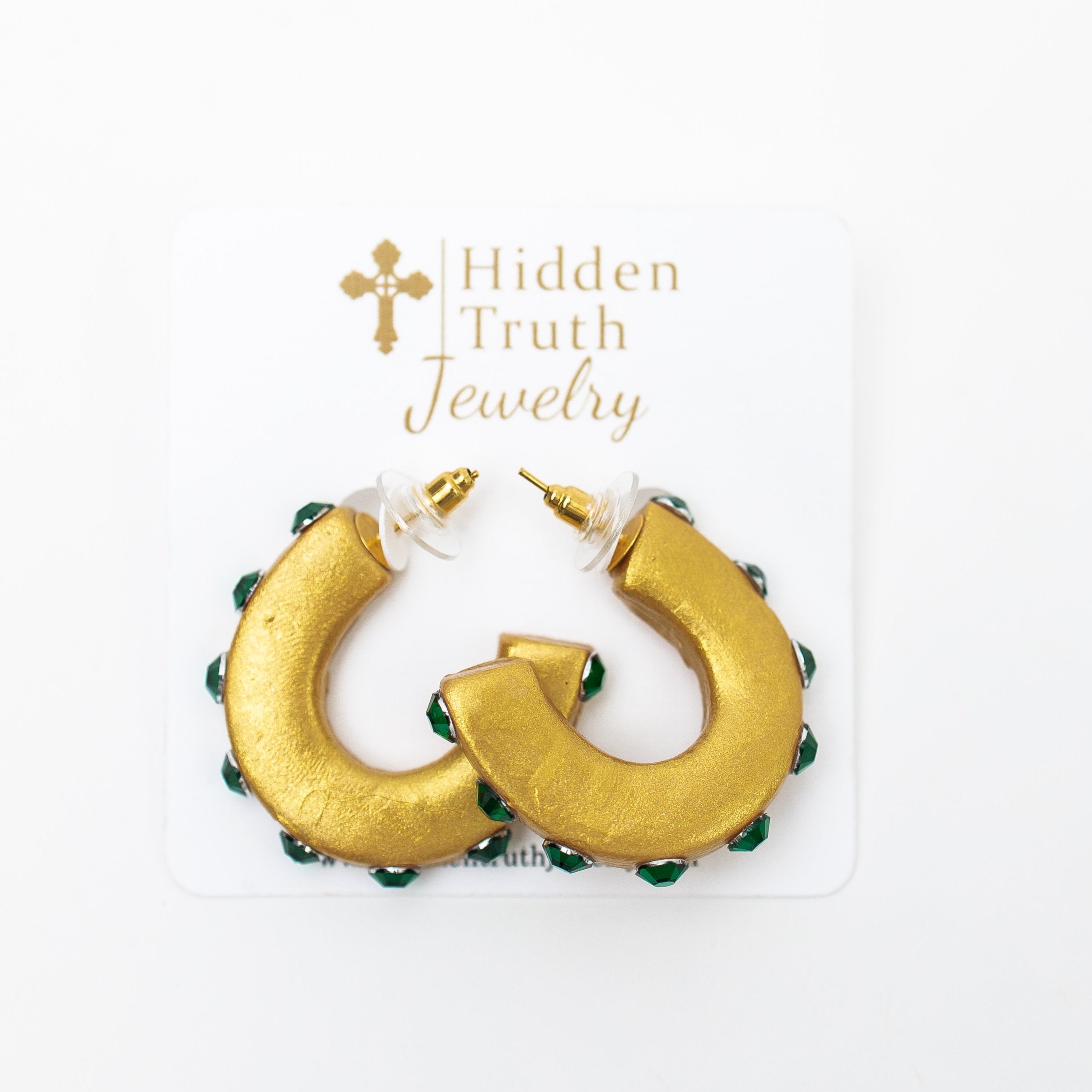Small Green Hoops – Hidden Truth Jewelry