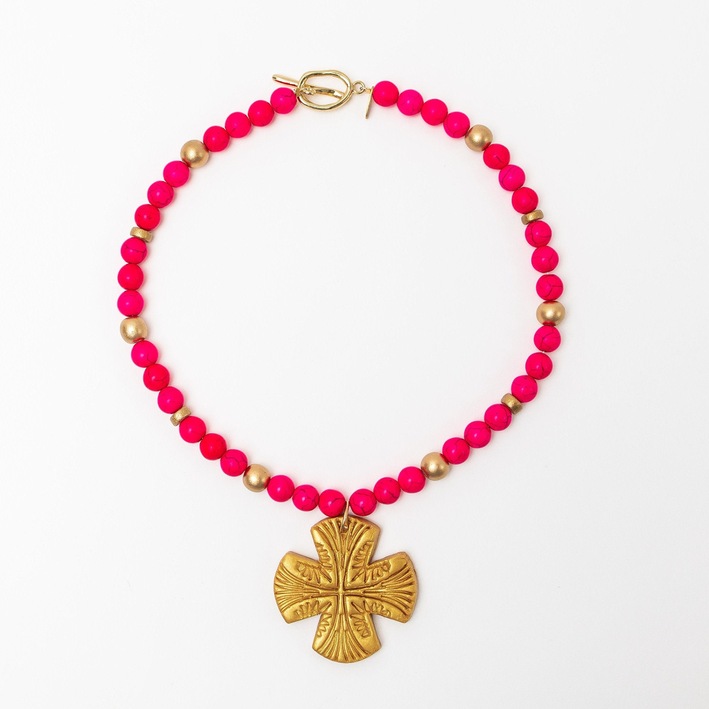 Hot Pink Jade with Martha Cross – Hidden Truth Jewelry