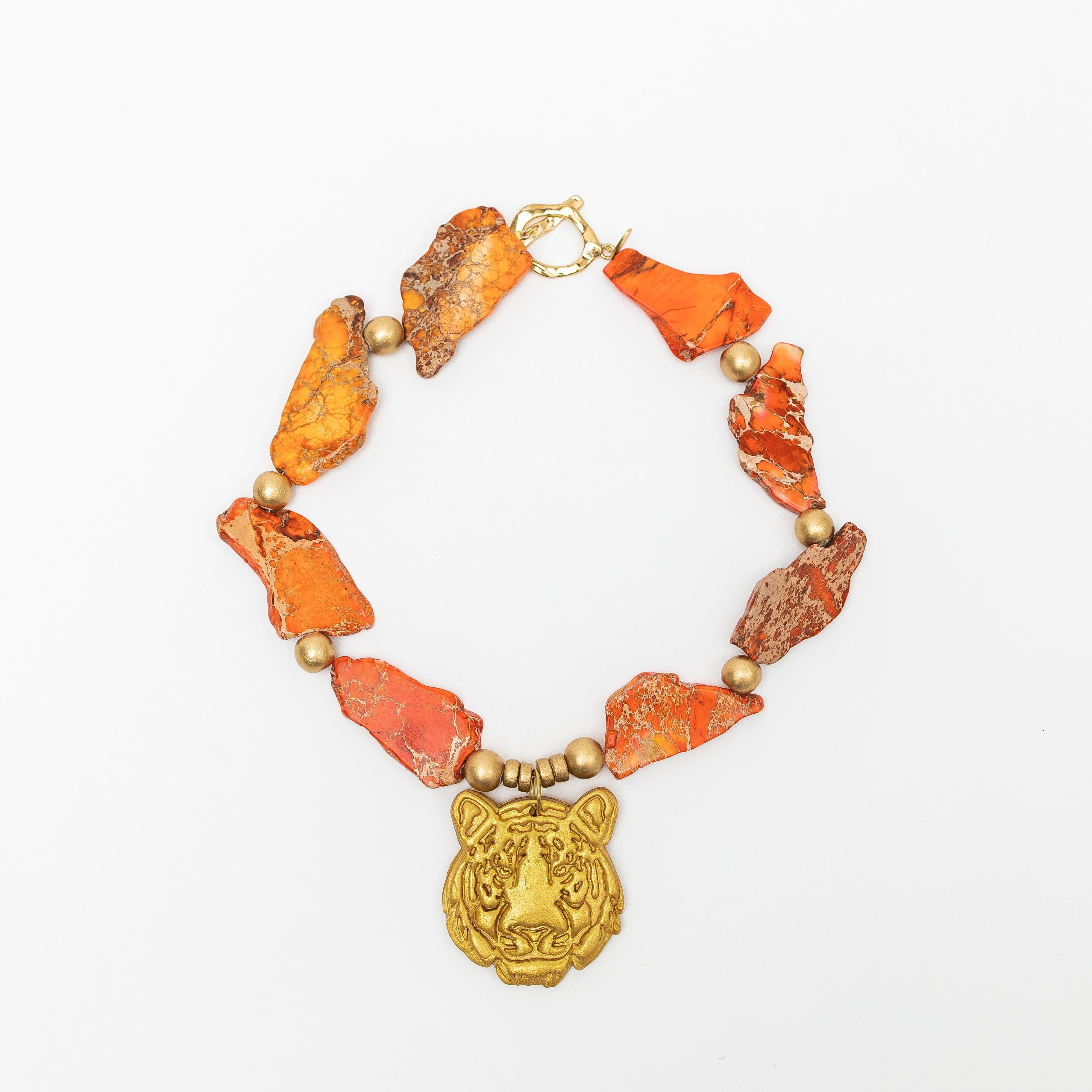 Orange Jasper Nuggets with Tiger Necklace – Hidden Truth Jewelry