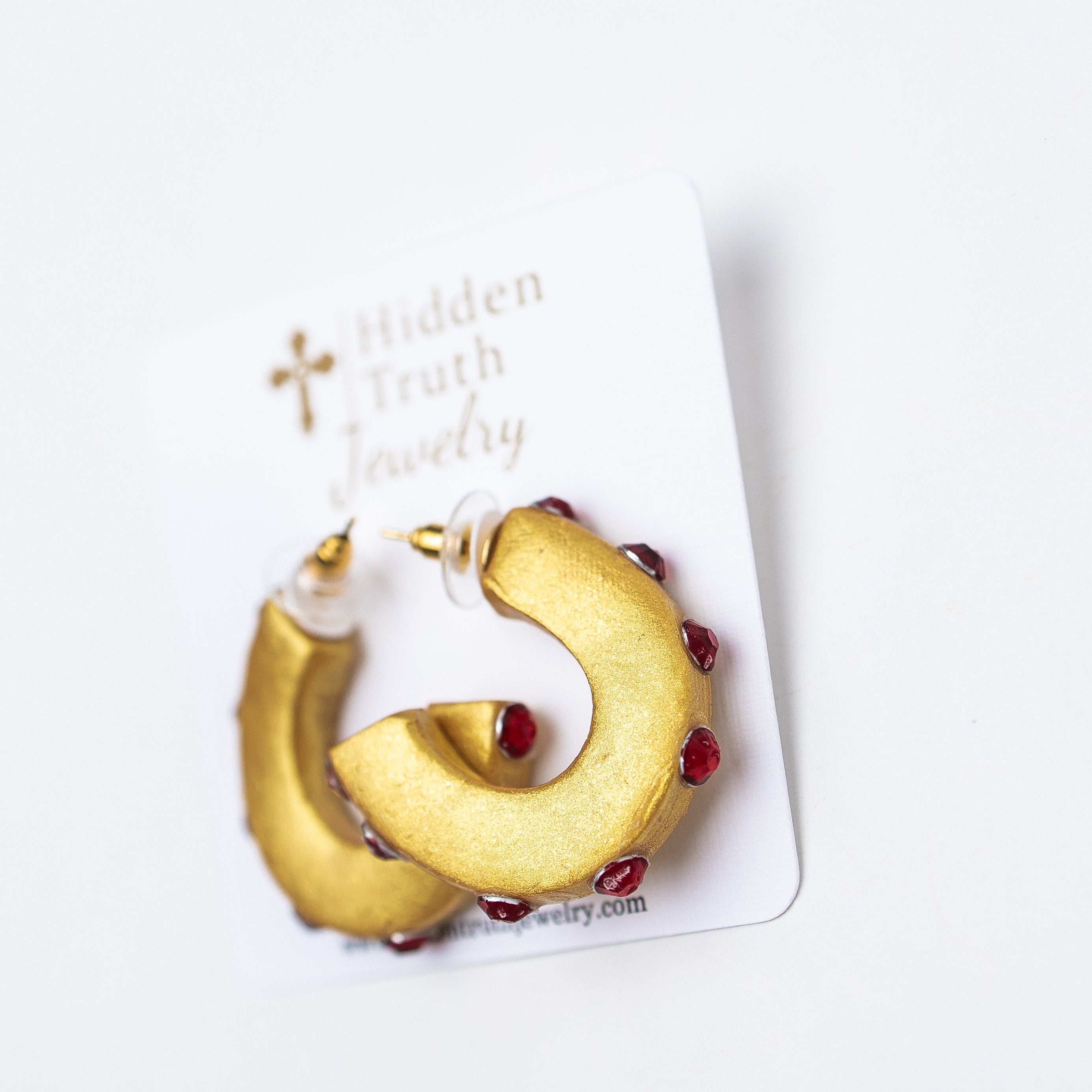 Small Garnet Hoops – Hidden Truth Jewelry