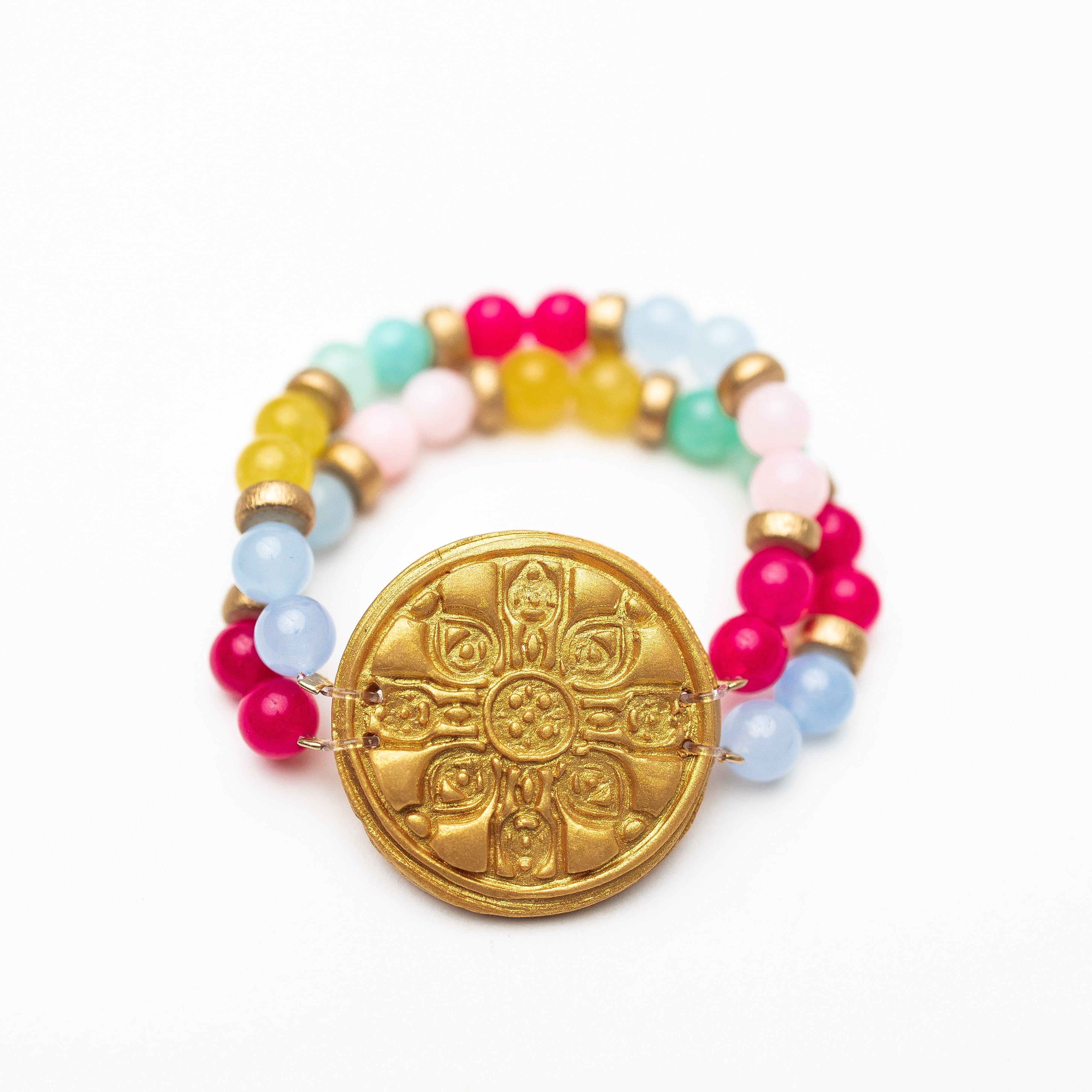 Double Strand Colorblock with Holly Cross – Hidden Truth Jewelry