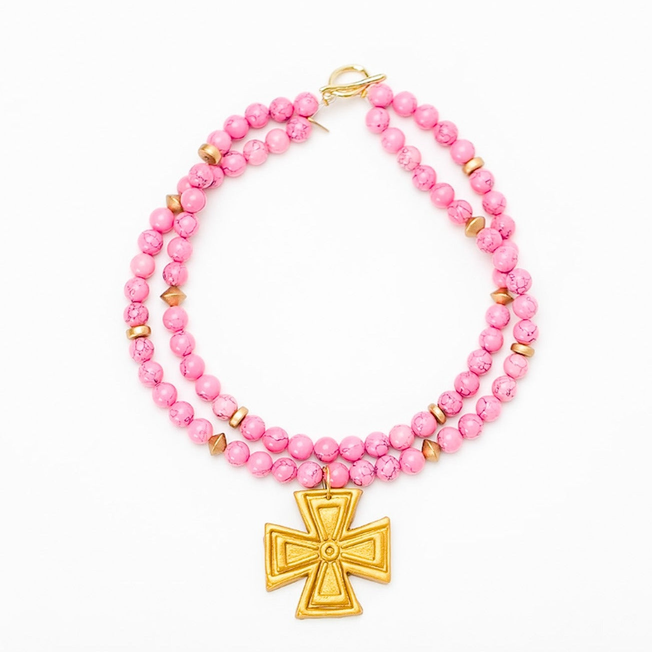 Bright Pink Jade Double with Anna Cross – Hidden Truth Jewelry