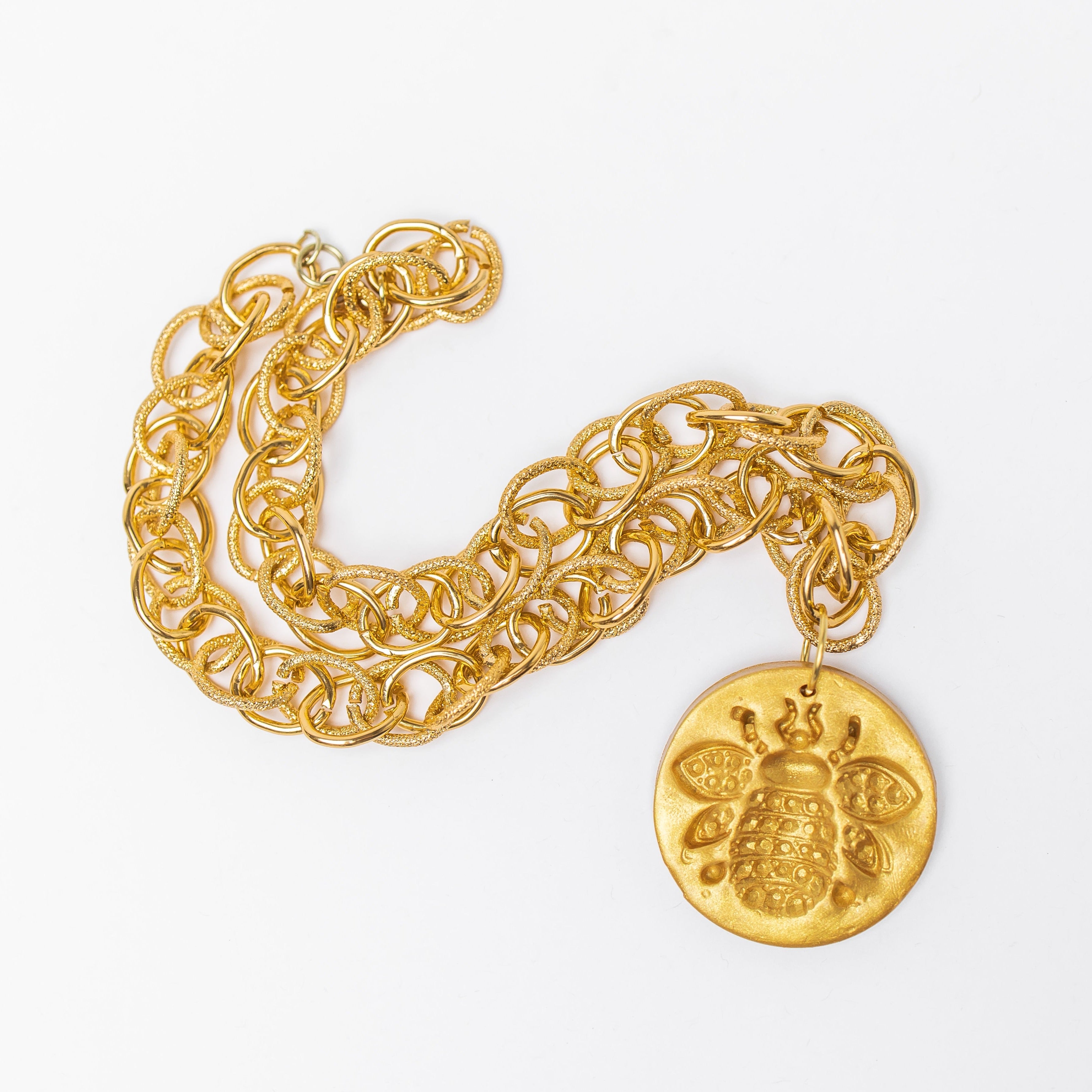 Gold Chain with Bee Medallion – Hidden Truth Jewelry